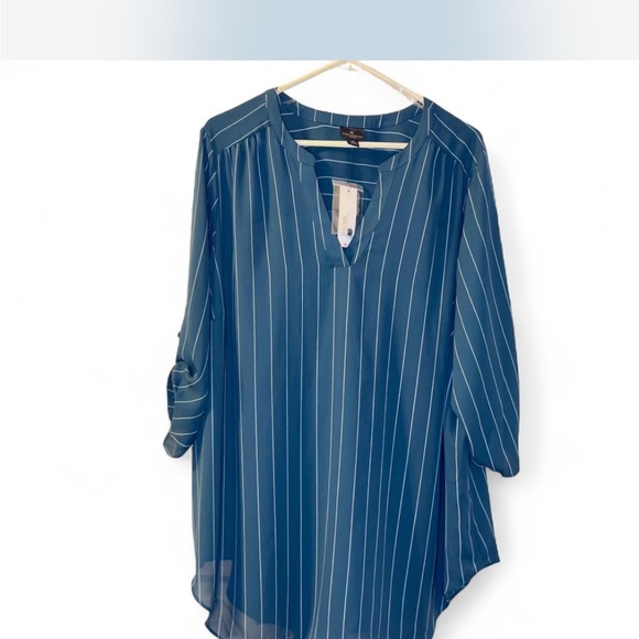 Worthington | Tops | Worthington Blue And White Tunic Top | Poshmark